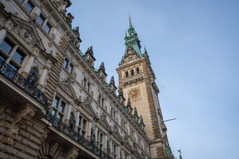 Hamburg City Hall Tower - Hamburg, Germany Stock Image - Image of ...