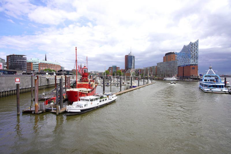 HAMBURG, GERMANY - JULY 6, 2022: Ships in the Port of Hamburg, Germany ...