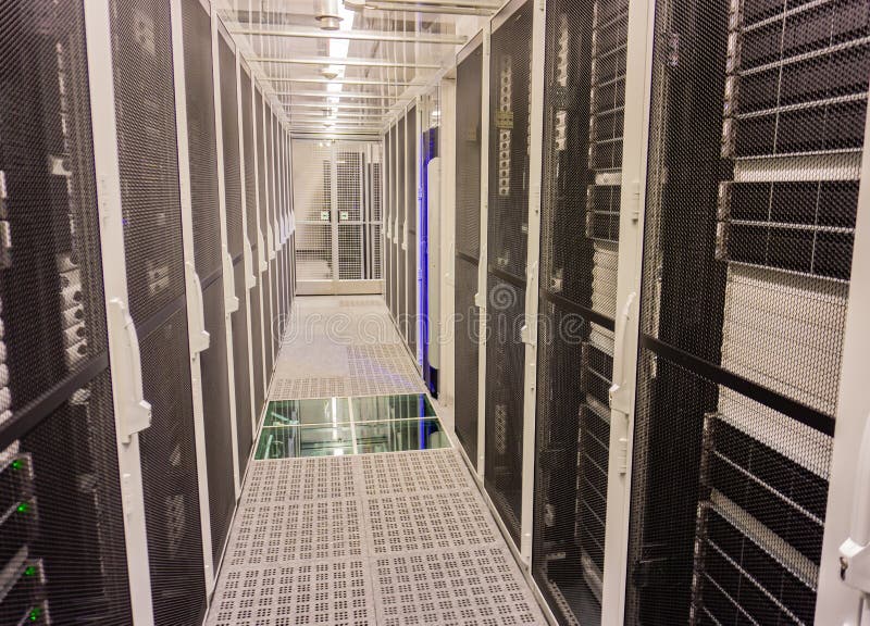 Hamburg, Germany - June 25, 2018: Serverrack Network Hub and Switch in ...