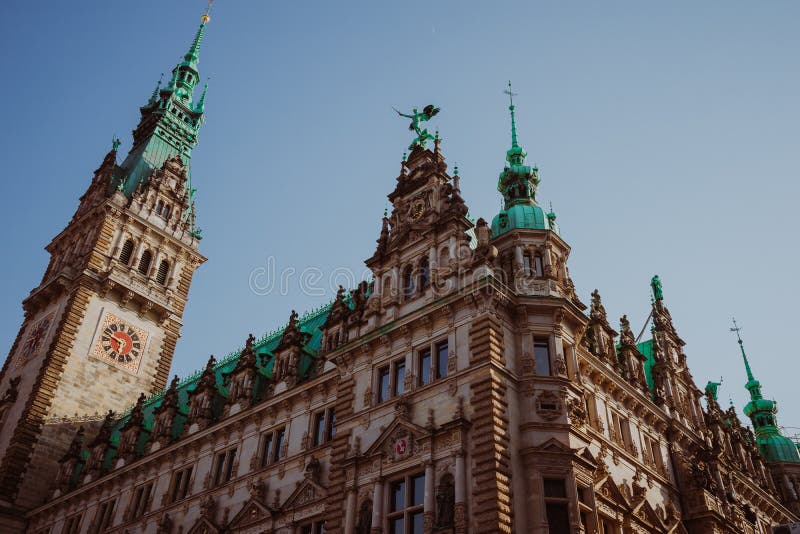 Hamburg Sightseeing Town Hall Building, Germany Stock Image - Image of ...