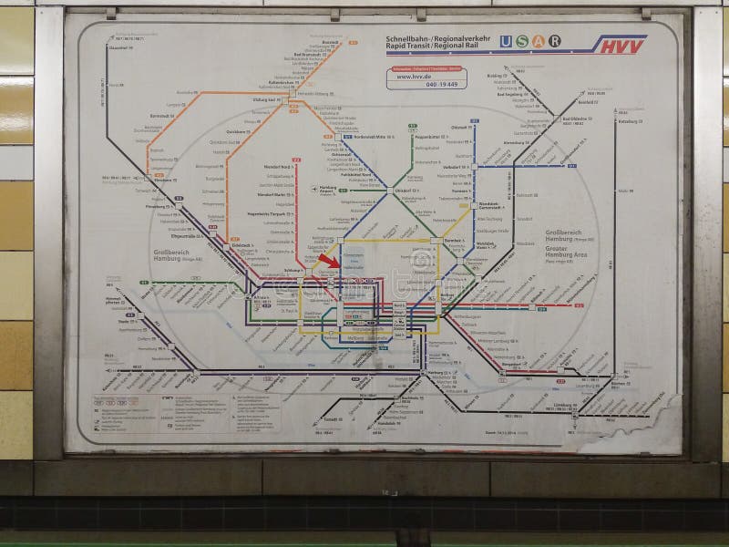 Hamburg Underground Train Network Map Editorial Stock Photo - Image of ...