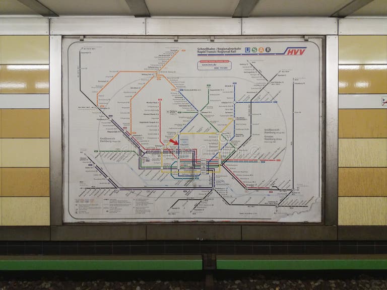 Hamburg Underground Train Network Map Editorial Image - Image of ...