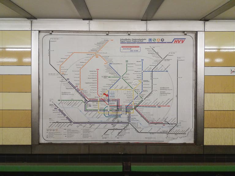 Hamburg Underground Train Network Map Editorial Stock Photo - Image of ...