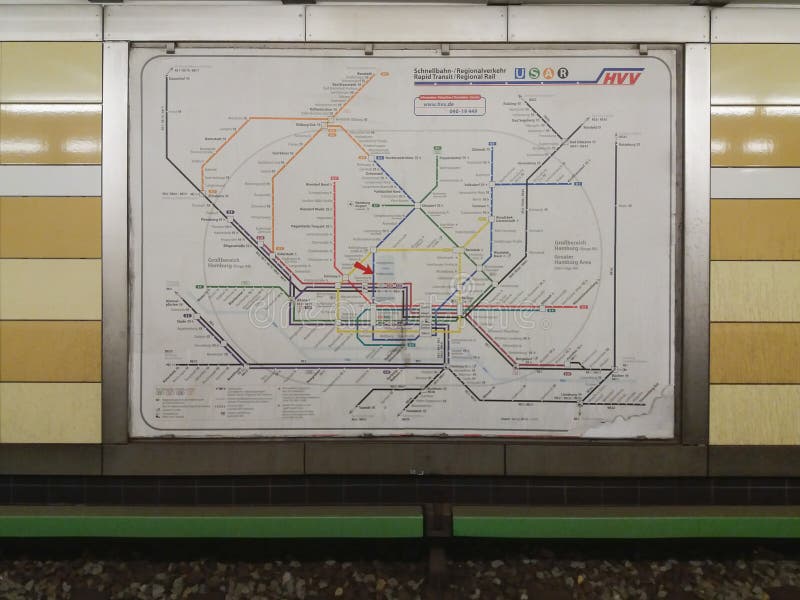 Hamburg Underground Train Network Map Editorial Stock Photo - Image of ...