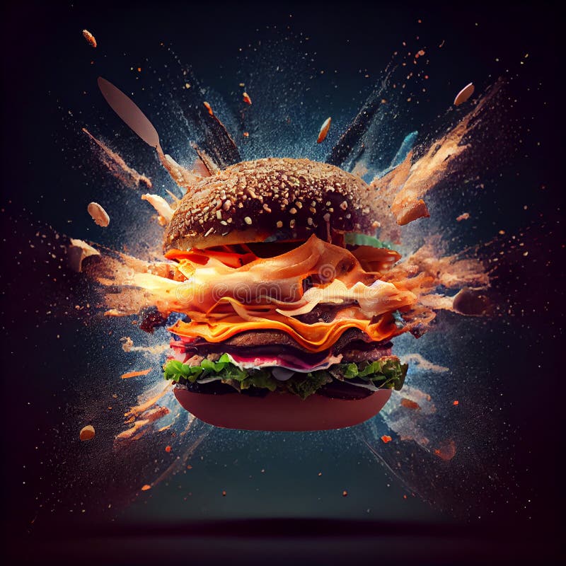 Explosion Hamburger Stock Illustrations – 1,424 Explosion Hamburger ...