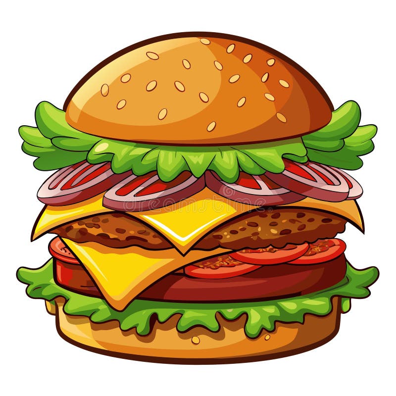 Hamburger with Bacon, Beef Patty, Lettuce, Pickles, Melted Cheese on ...