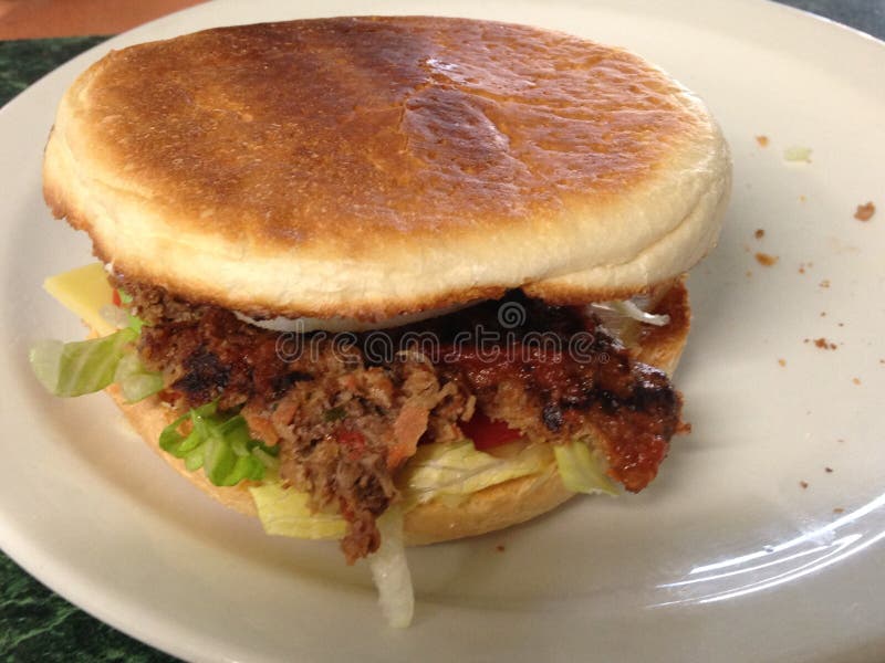 Hamburger stock photo. Image of hamburger, ground, pickles - 108419348