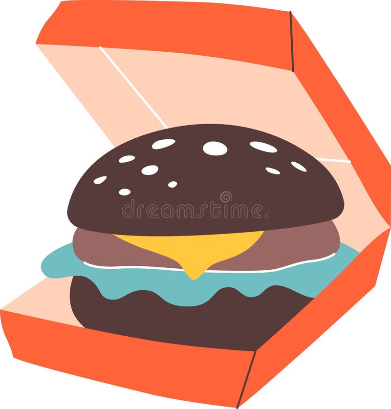 Hamburger in Box stock vector. Illustration of sandwich - 289338030