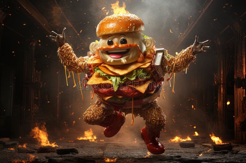 Dancing Hamburger Fast Food Stock Illustrations – 84 Dancing Hamburger ...
