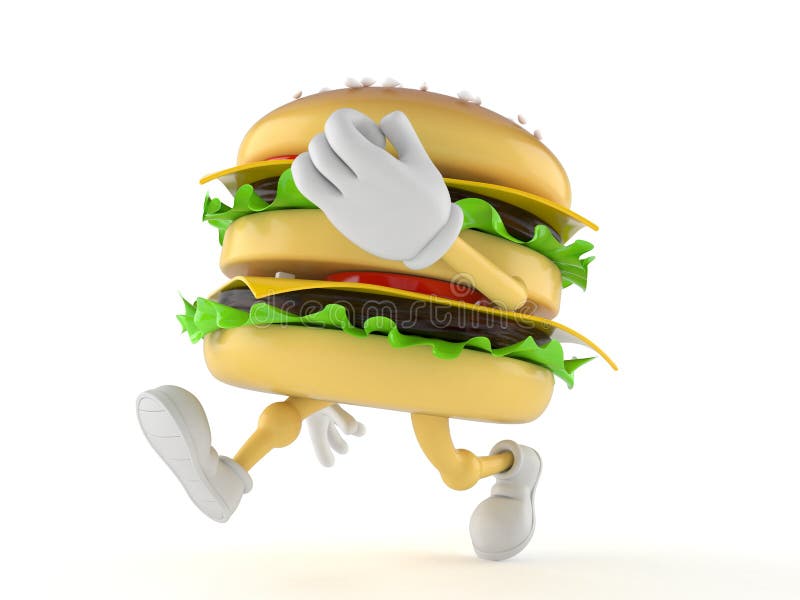 Running hamburger stock vector. Illustration of funny - 25096766