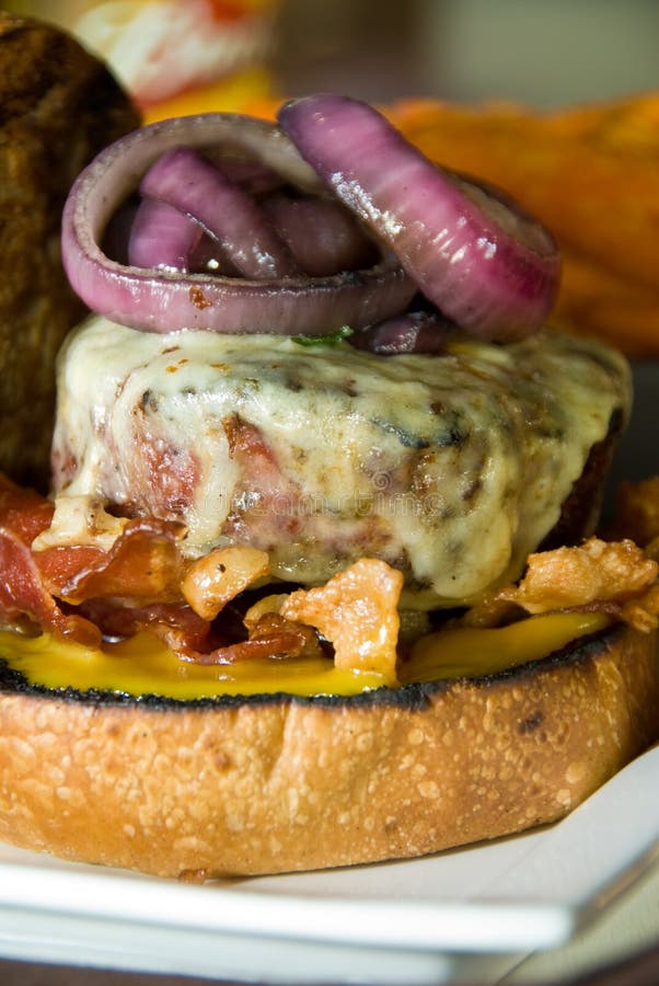 Hamburger with cheese stock photo. Image of bacon, hamburger - 16998630