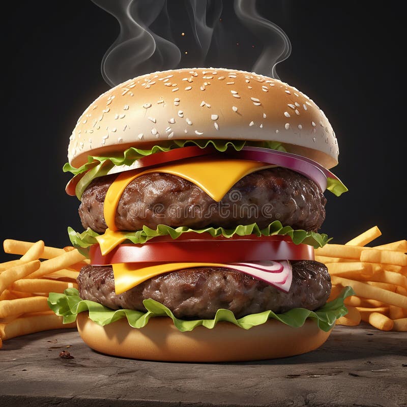 Hamburger on it that Says Cheeseburger Stock Image - Image of montage ...