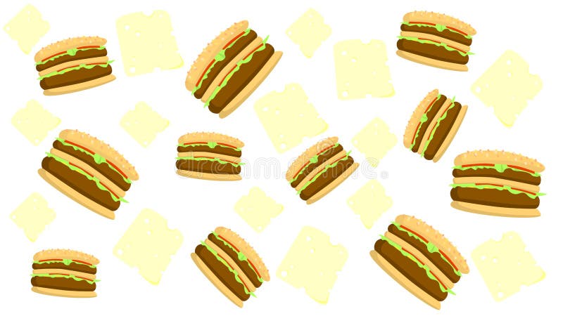 Hamburger Cheese Pattern .Texture on White Background Stock Vector ...