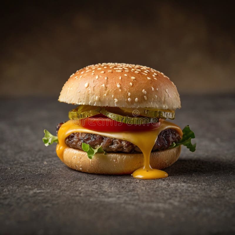 Small Tiny Little Hamburger Cheeseburger Fast Food Burger Stock ...