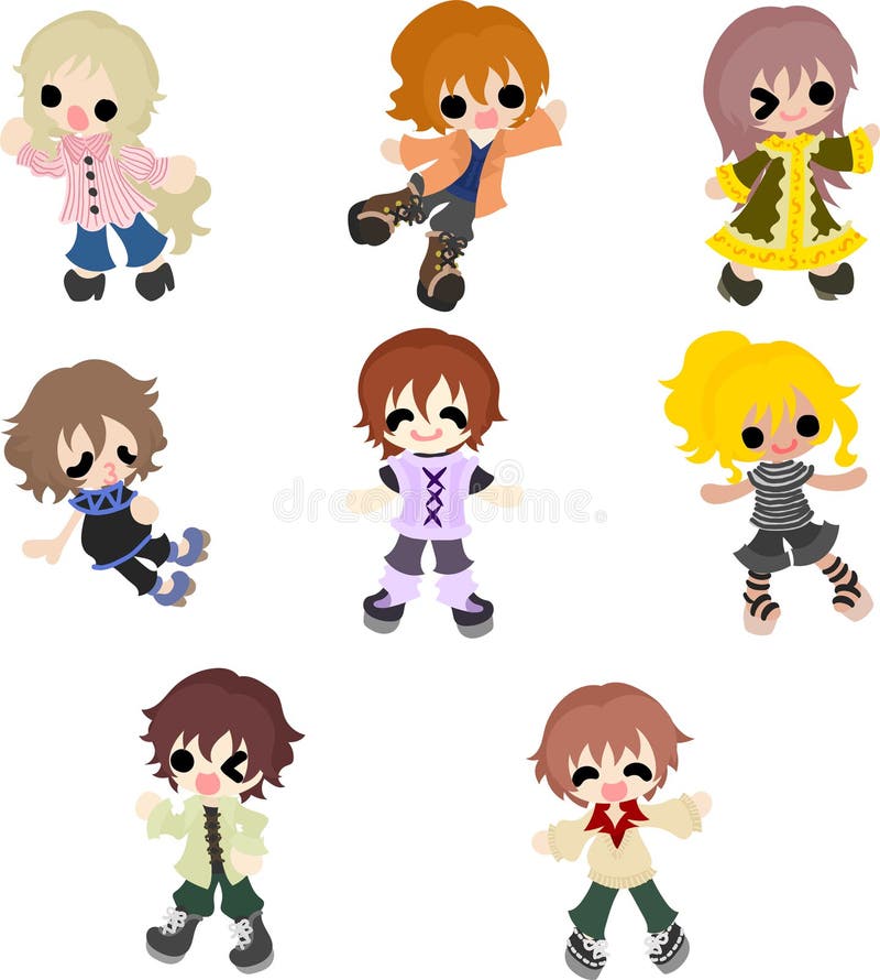 The kids fashion icon set stock vector. Illustration of little - 272763919