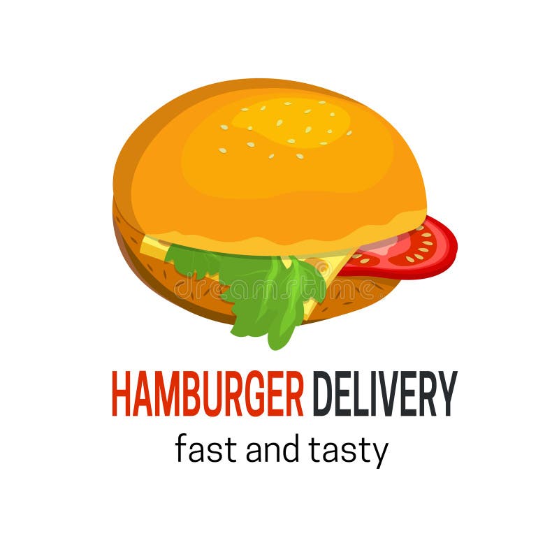 Hamburger delivery stock vector. Illustration of flat - 219123291