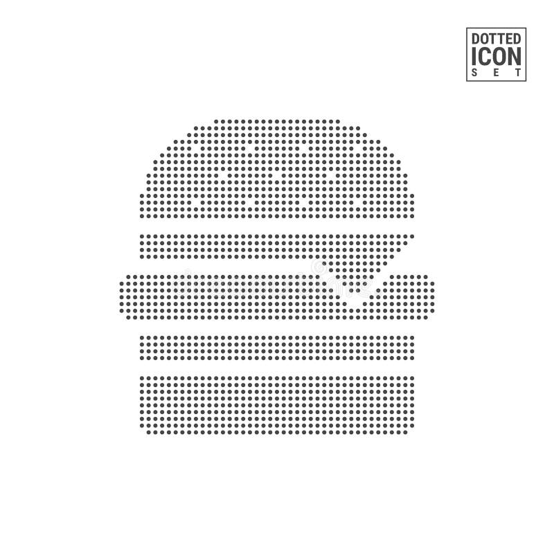 Hamburger Dot Pattern Icon. Burger Dotted Icon Isolated on White ...