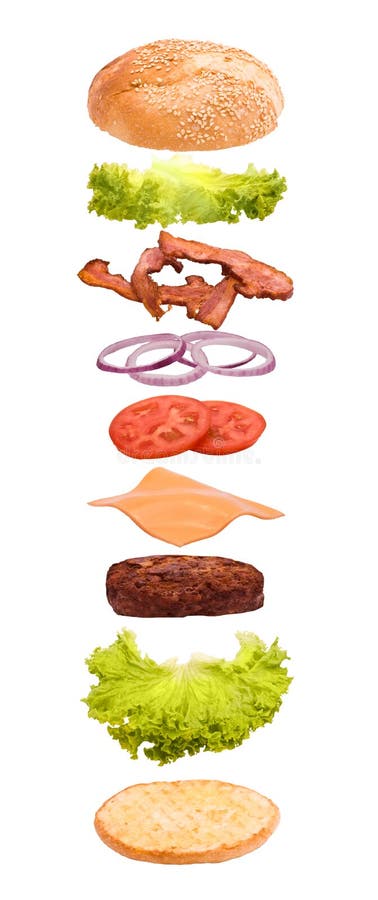 Hamburger Explosion stock image. Image of hamburger, burger - 43212503