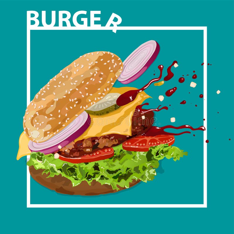 Disassembled Burger Stock Illustrations – 9 Disassembled Burger Stock ...