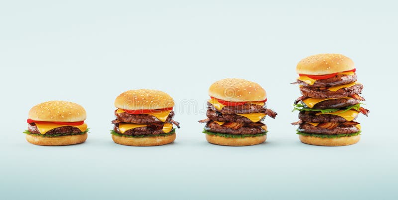Hamburger. Fast Food Diet Concept, Compulsive Overeating and Dieting ...