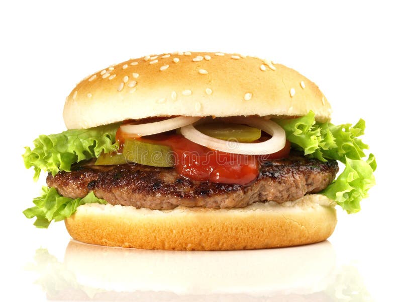 Hamburger - Fast Food Isolated on White Background Stock Image - Image ...