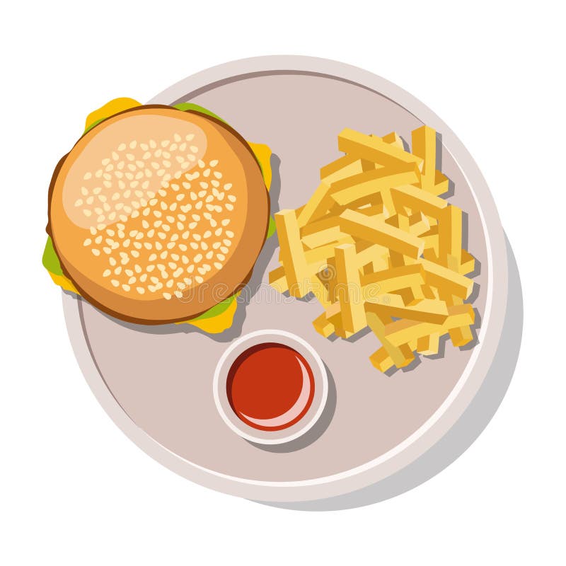 Sad Fast Food Characters Fries Cola Burger Stock Vector - Illustration ...