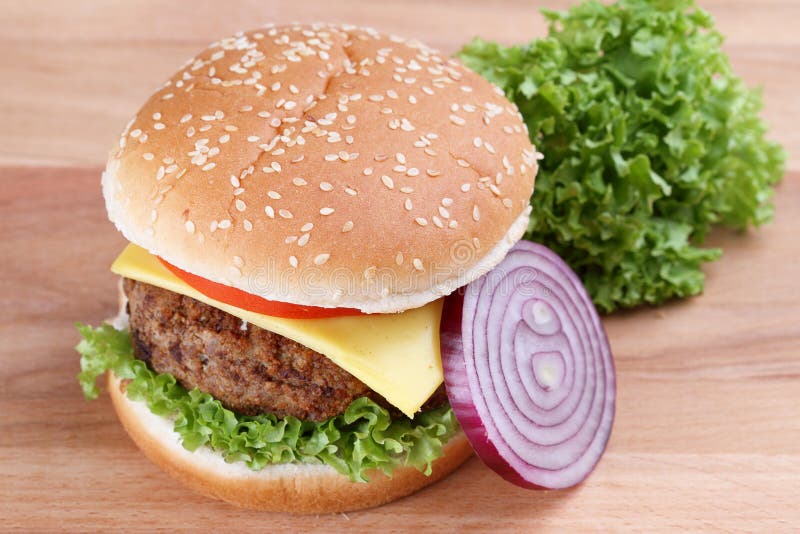 Hamburger stock image. Image of food, tasty, chaeat, meat - 52807345