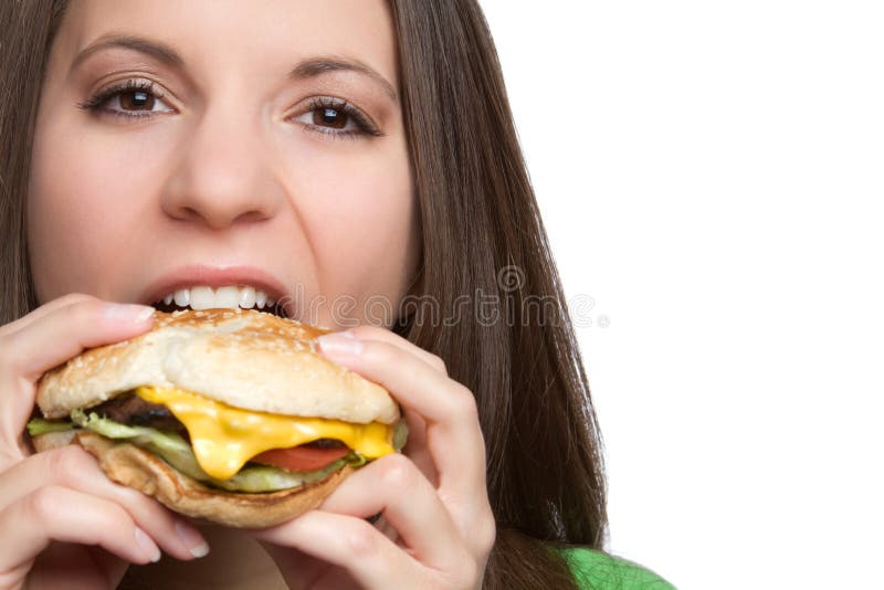 Hamburger Girl stock photo. Image of girls, close, holding - 16068256