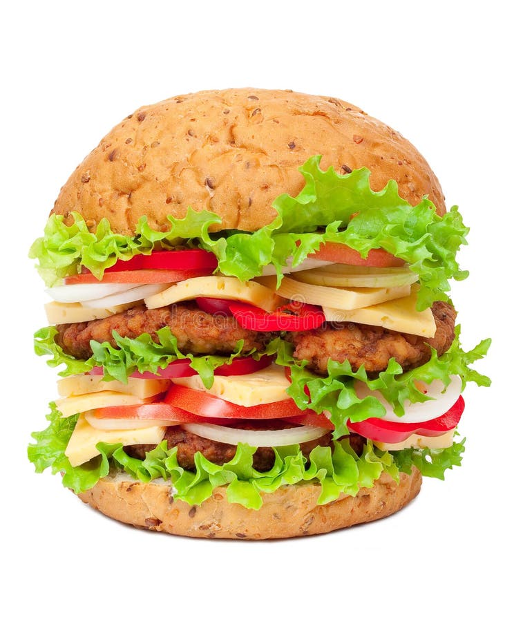 Hamburger Com Ingredientes Do Voo Foto de Stock - Imagem de tomate ...