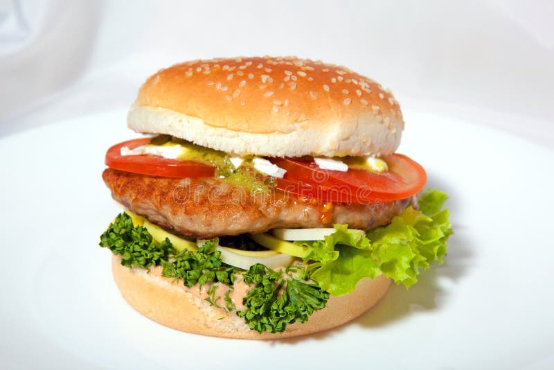 Hamburger 2 stock image. Image of good, white, tomato - 40315295