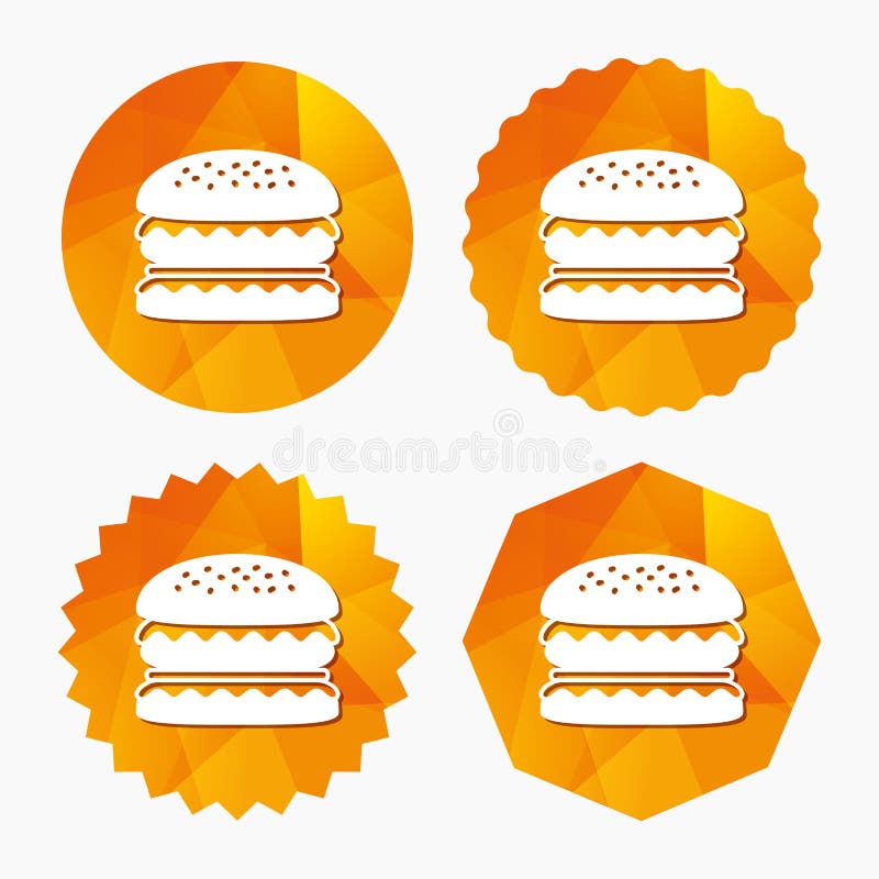 Hamburger Icon. Burger Food Symbol Stock Vector - Illustration of ...