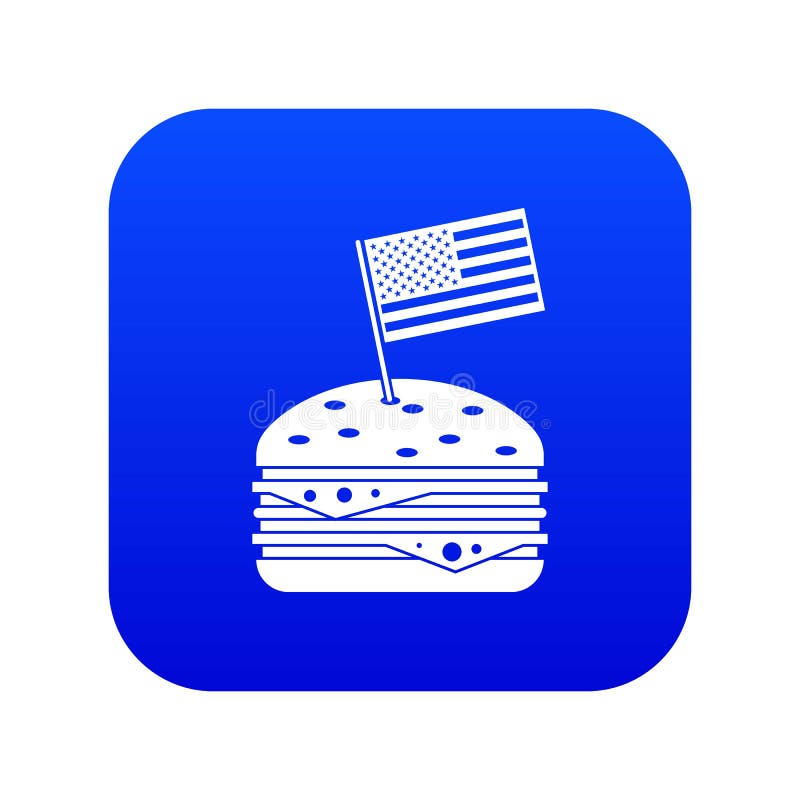 Hamburger Icon Digital Blue Stock Vector - Illustration of bread ...