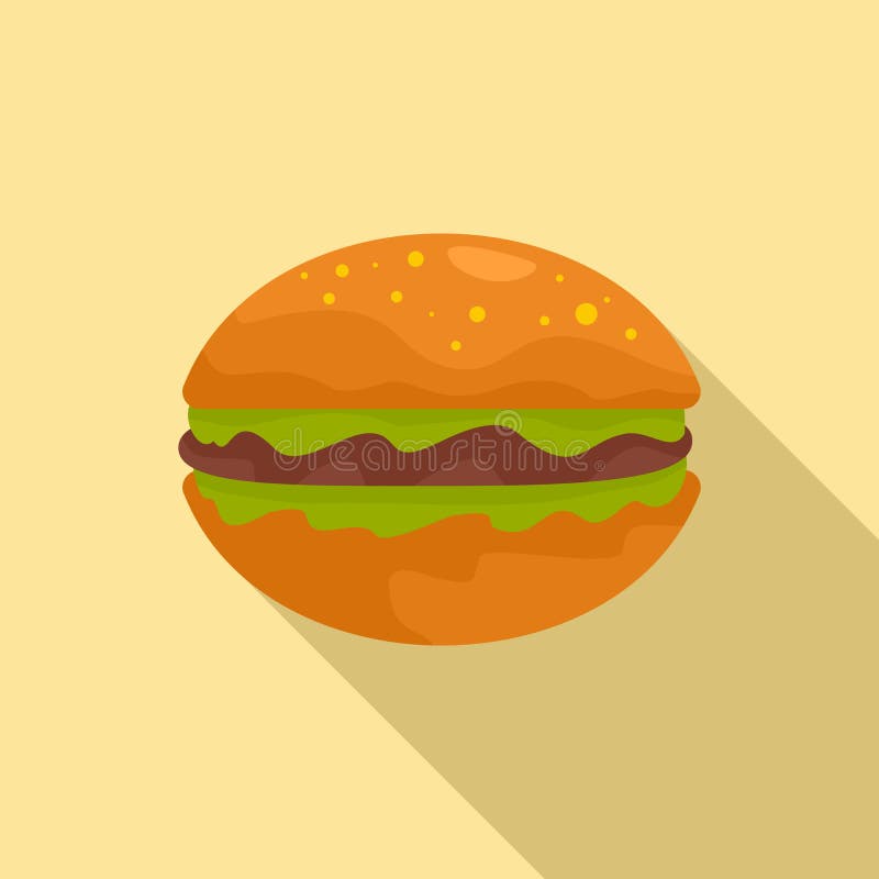 Hamburger icon, flat style stock vector. Illustration of burger - 121677647