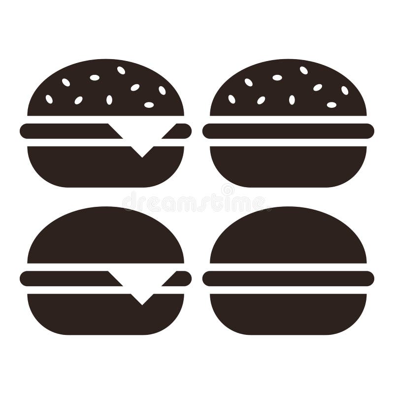 Hamburger Icon in Simple Style Stock Vector - Illustration of meal ...