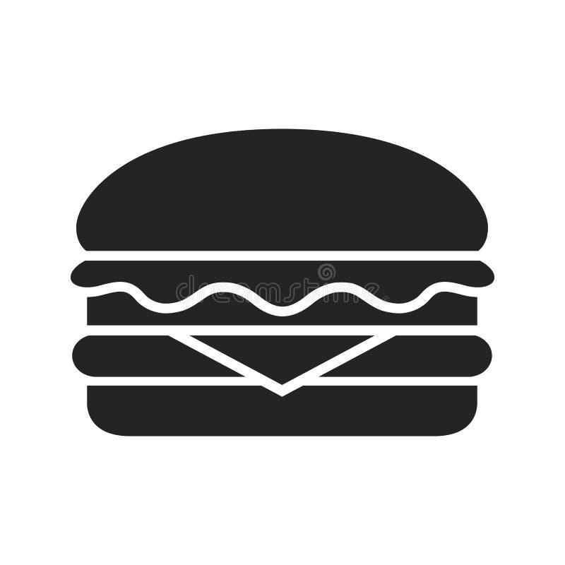 Hamburger Icon in Simple Style Stock Vector - Illustration of meal ...