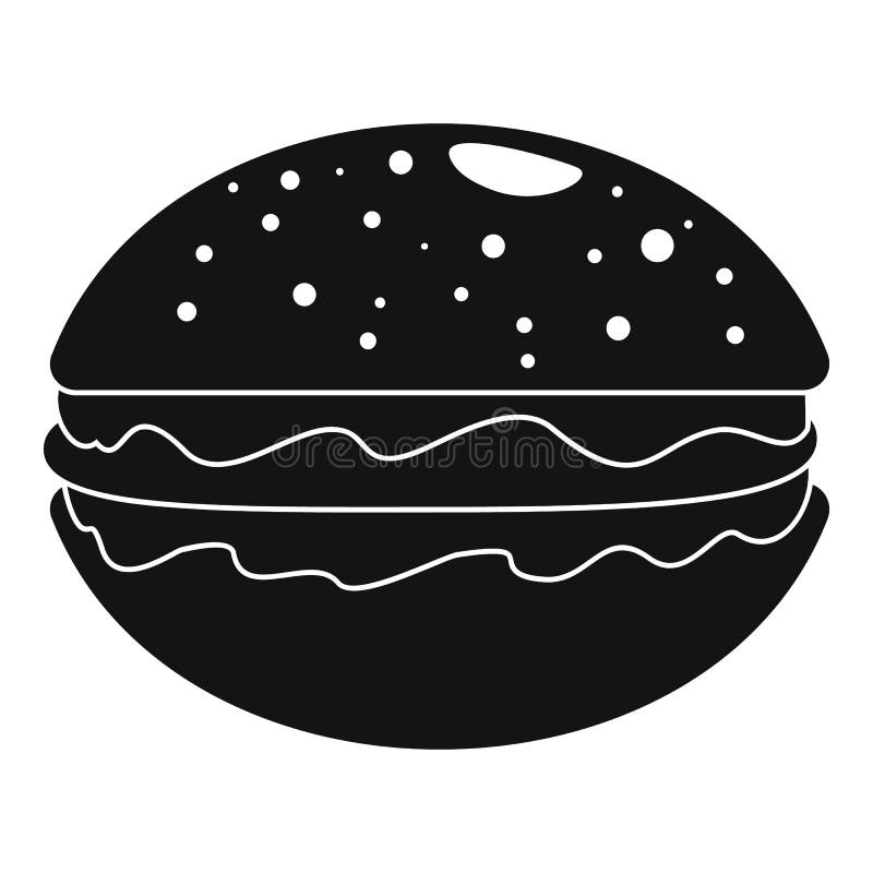Hamburger Icon, Simple Style Stock Vector - Illustration of cheese ...