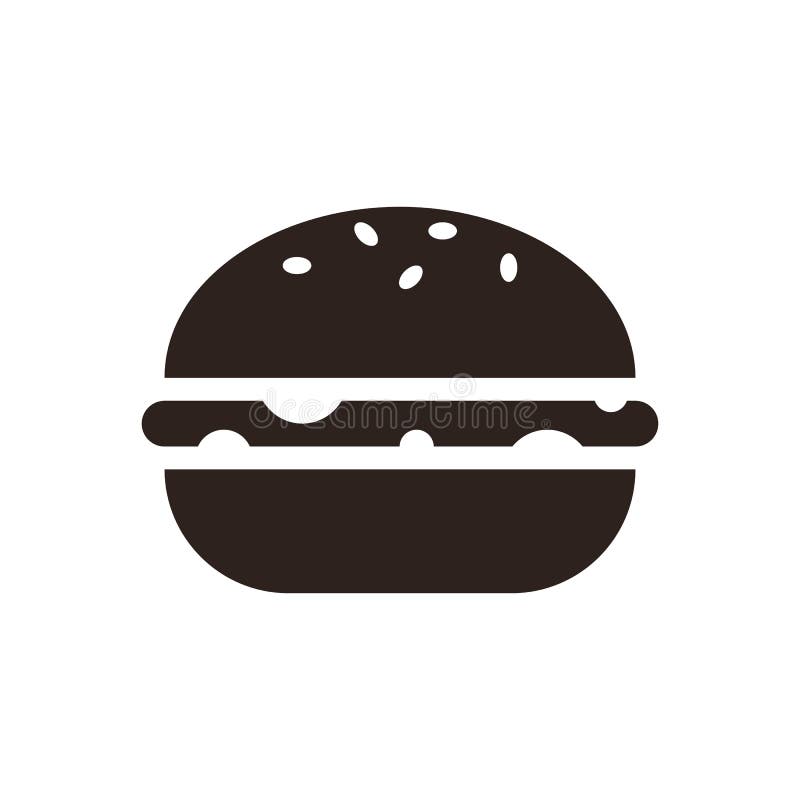 Hamburger Icon in Simple Style Stock Vector - Illustration of meal ...
