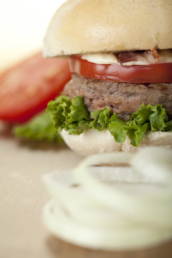 Hamburger on kitchen table stock image. Image of turkey - 48273059