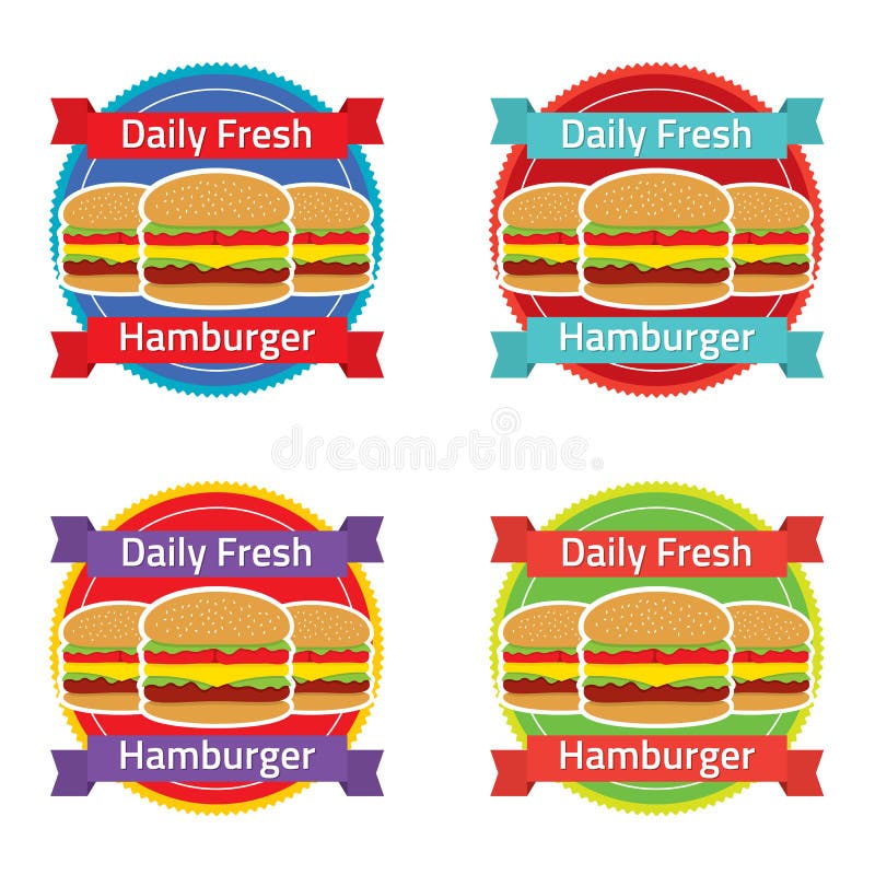 Hamburger Label Set stock vector. Illustration of sign - 40539179