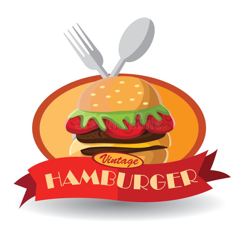 Burger Label. Vector Illustration Decorative Design Stock Vector ...