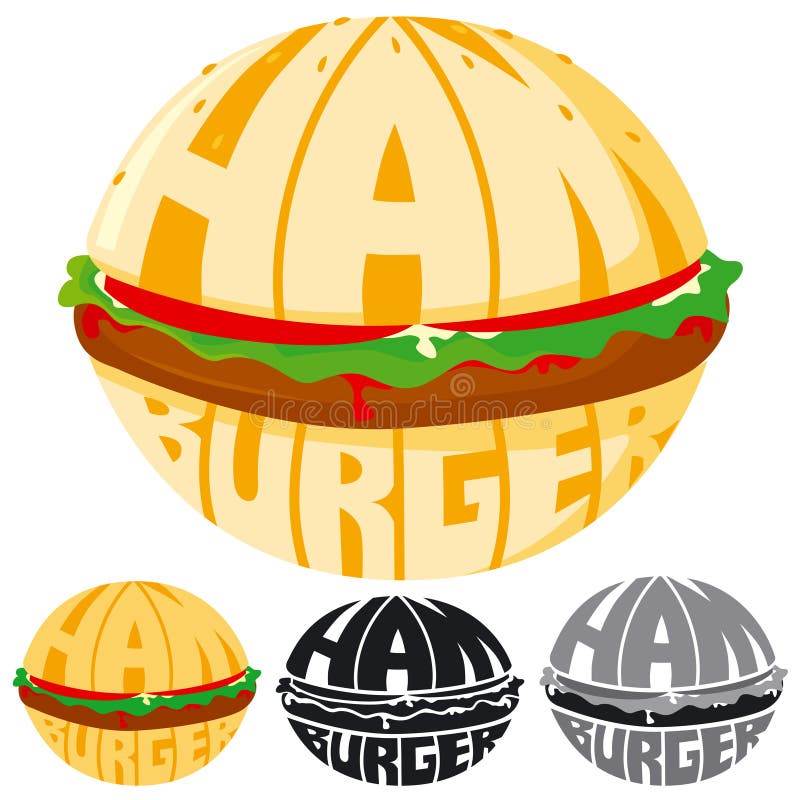 Hamburger logo 1 stock vector. Illustration of hungry - 4388793