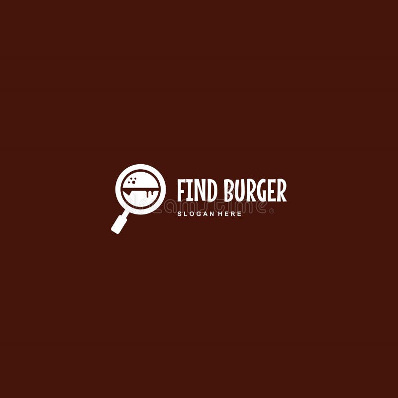 Hamburger and Magnifying Logo Icon, Fast Food and Search Logo Design ...