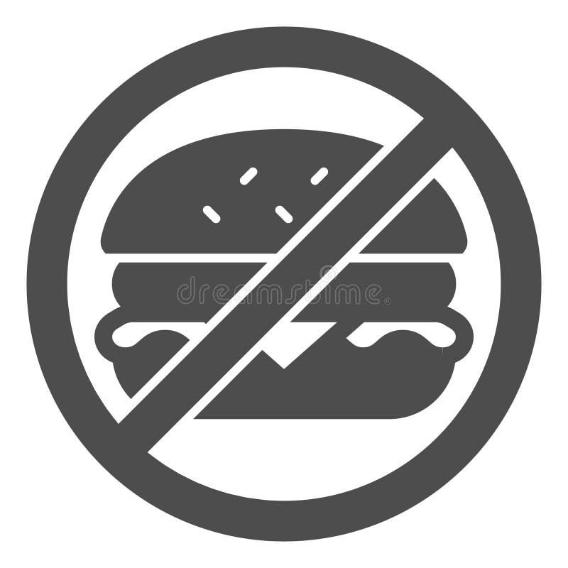 Hamburger with Meat Ban Solid Icon, Prohibited Elements Concept. Vector ...