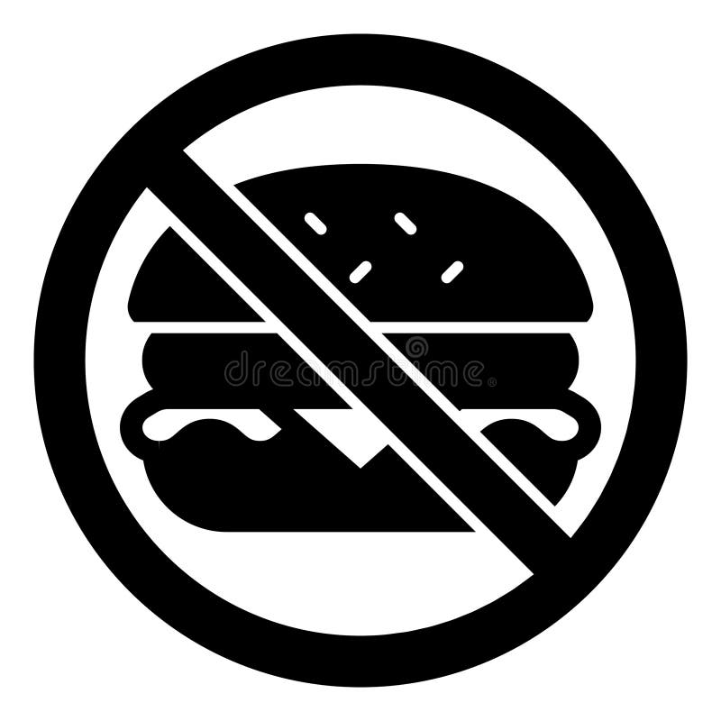 Forbidden fast food sign stock vector. Illustration of eating - 85378007