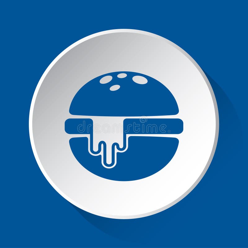 Hamburger - Simple Blue Icon on White Button Stock Vector ...