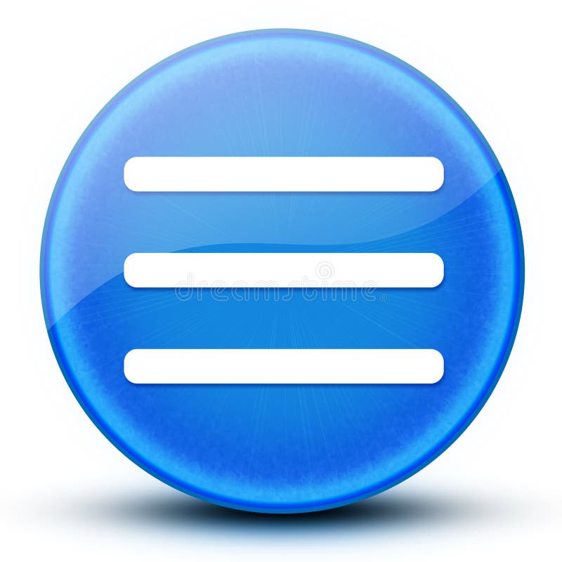 Hamburger Menu Bar Eyeball Glossy Elegant Blue Round Button Abstract ...