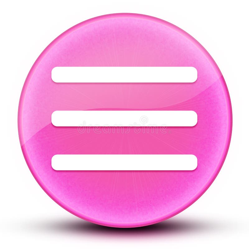 Hamburger Menu Bar Eyeball Glossy Elegant Pink Round Button Abstract ...