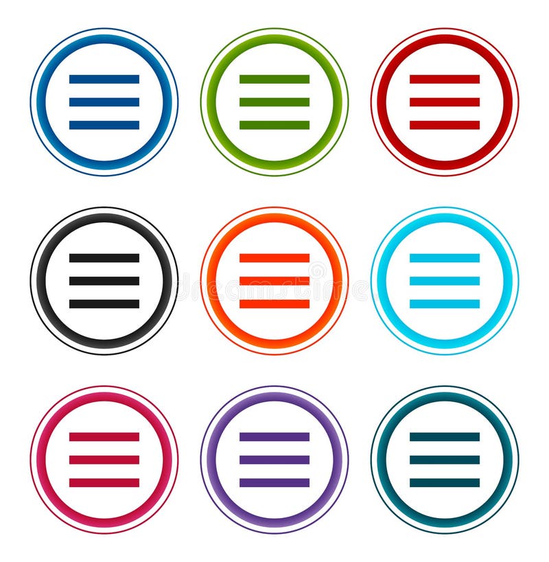 Hamburger Menu Bar Eyeball Glossy Elegant Pink Round Button Abstract ...