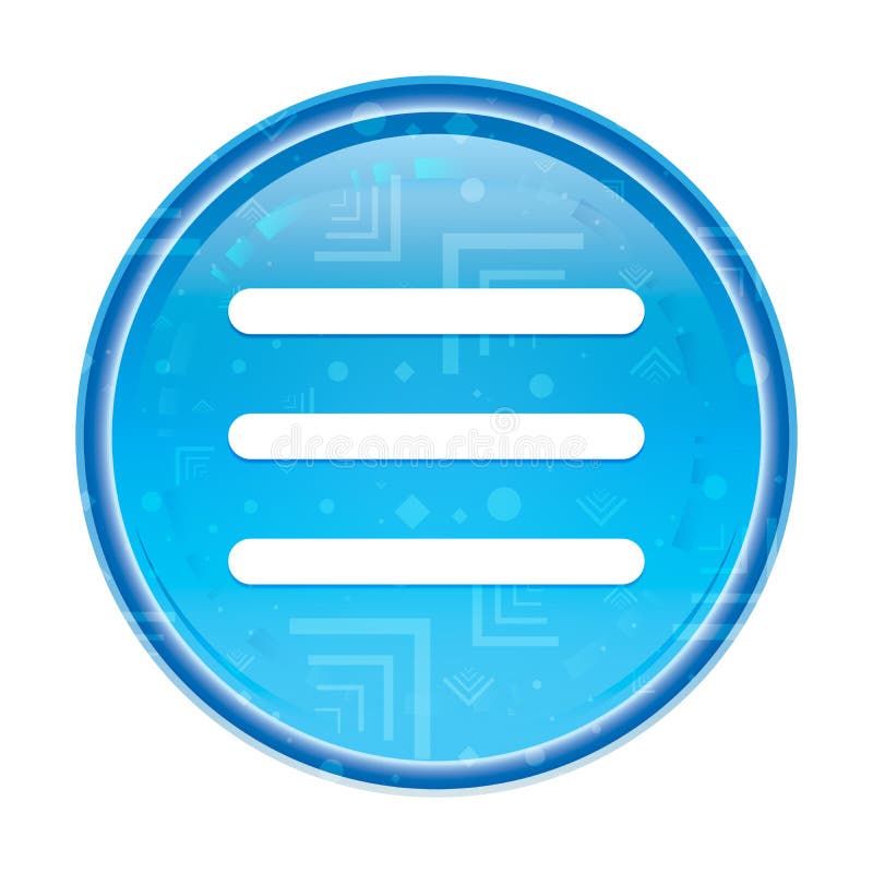 Hamburger Menu Bar Icon Blue Bubble Background Stock Illustration ...
