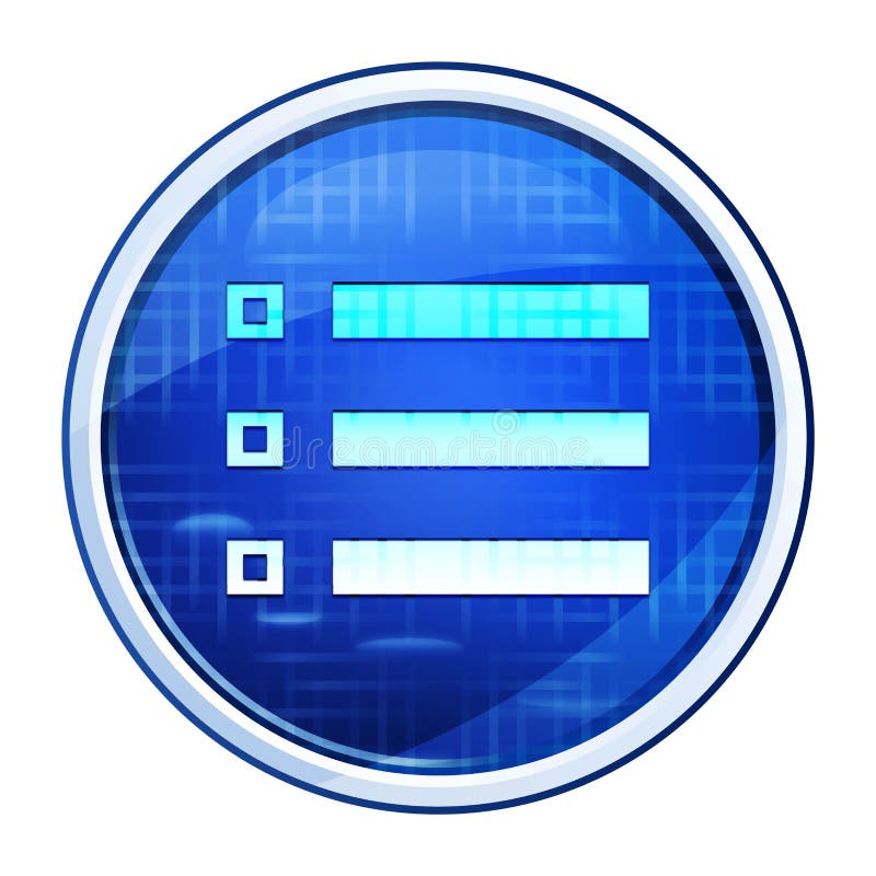 Hamburger Menu Bar Icon Futuristic Blue Round Button Vector ...